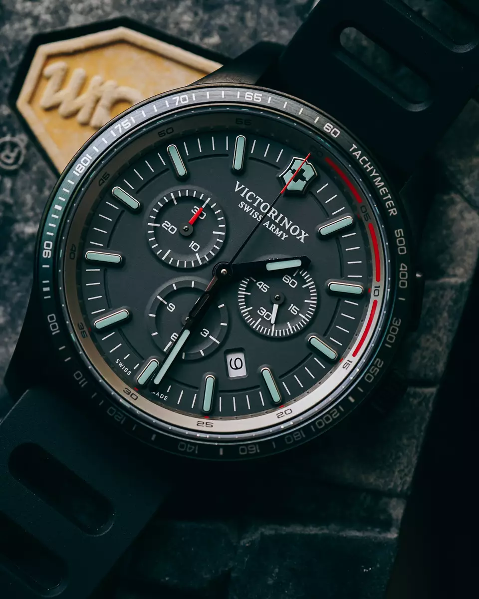 Victorinox Alliance Sport Chronograph dial close-up