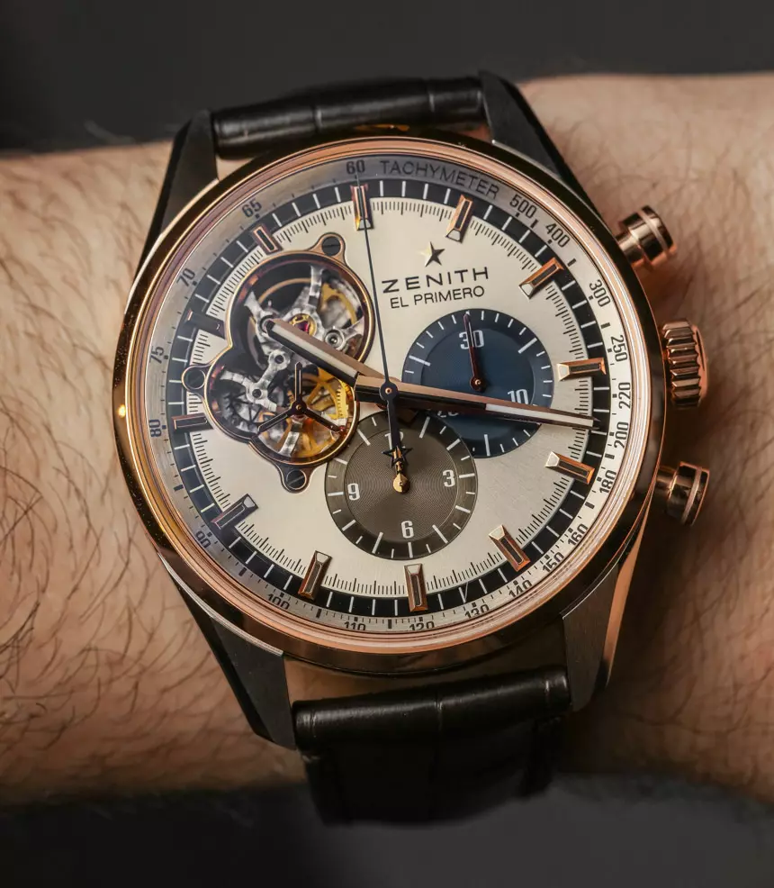 Zenith Chronomaster El Primero ክፍት የወርቅ ሰዓት እጅ-በ 81446_1