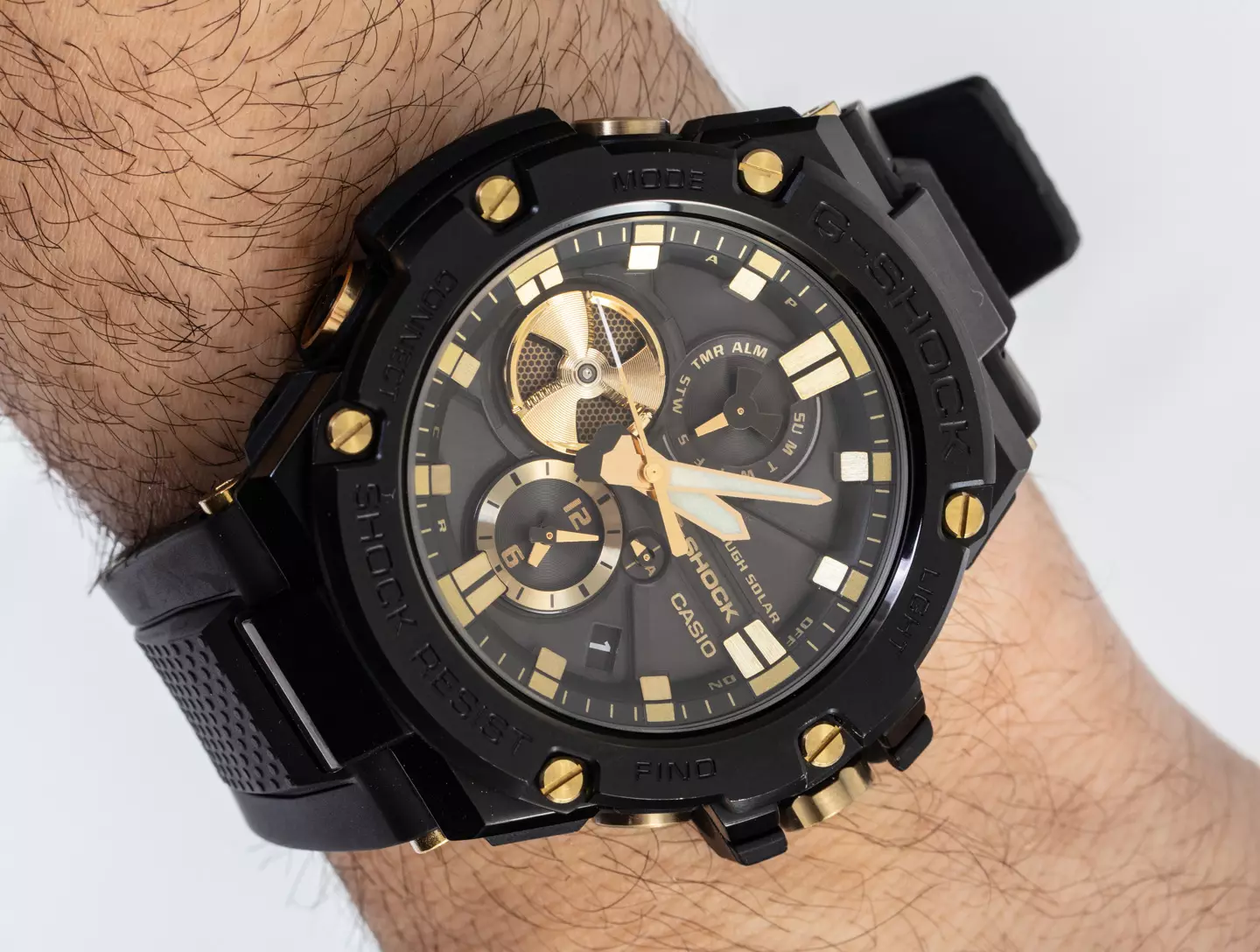 Zum Anfassen: Casio G-Shock G-Steel GSTB100GC-1A Black & Gold Uhr 8780_1