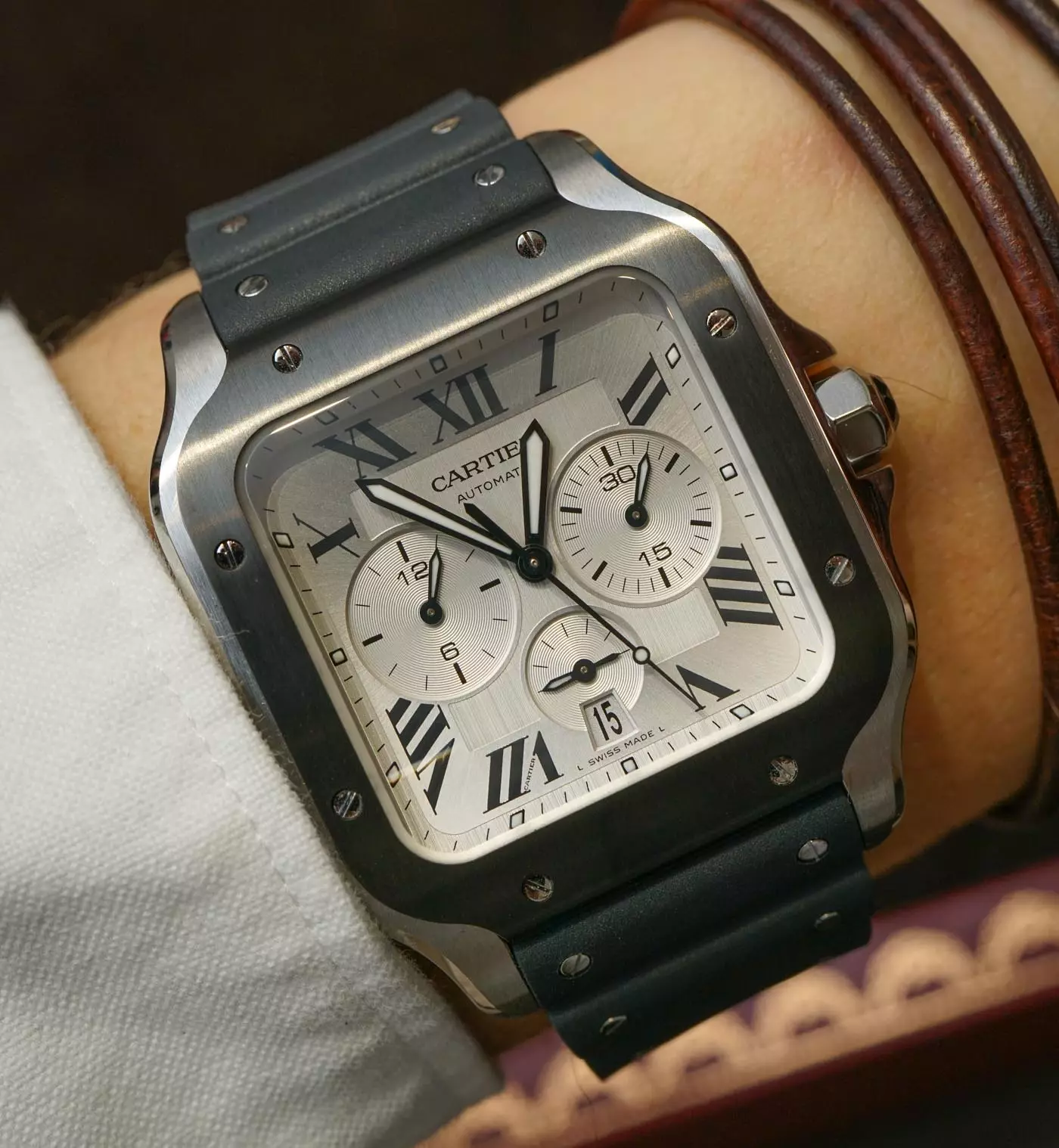 Cartier Santos Chronograph Tazama Mpya Kwa Mikono Ya 2019 9225_5